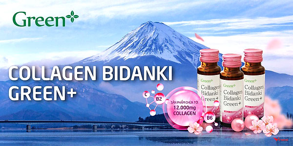 Nước uống Collagen Bidanki 12.000mg Green+ Chính Hãng